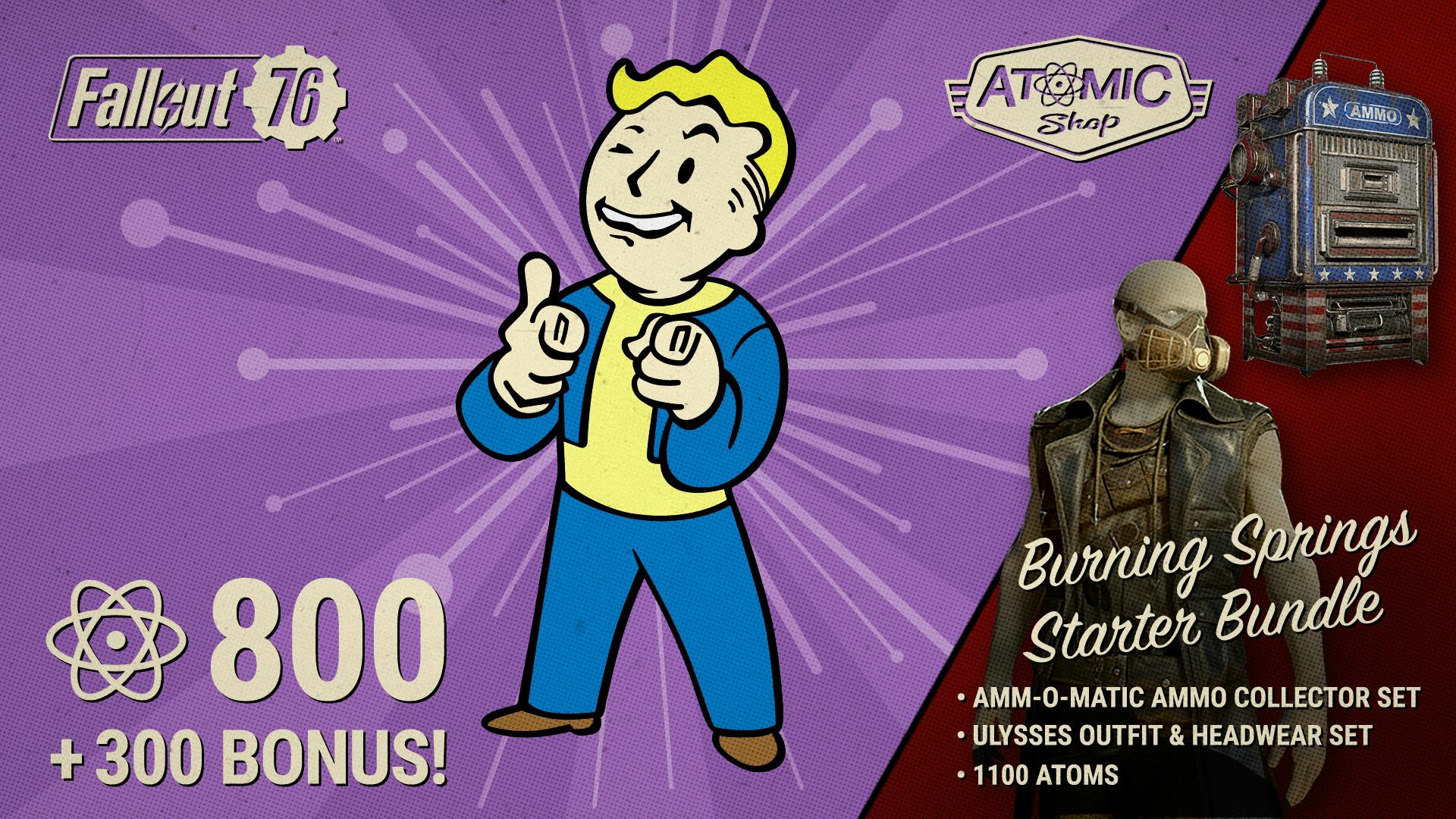 Fallout 76: Burning Springs Starter Bundle | PC Steam Downloadable Content | Fanatical