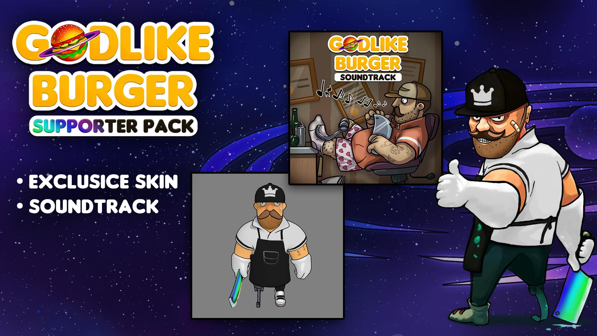 Godlike Burger - Supporter pack | PC Mac Linux Steam Downloadable ...